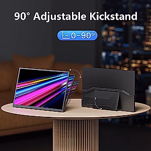 Lasitu Portable Monitor 18.5 Inch 100Hz 100% sRGB FHD 1080P Travel Monitor IPS HDR USB C Portable Screen HDMI Gaming Monitor External Monitor for Laptop PC Phone Xbox PS4-5 Switch with Kickstand