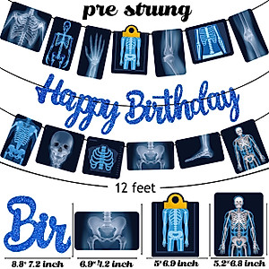 Radiology X Ray Birthday Party Decorations Blue Radiology Happy Birthday Banners Radiology X Ray Party Decorations for Radiologist Birthday Party X Ray Doctor Theme Baby Shower Supplies