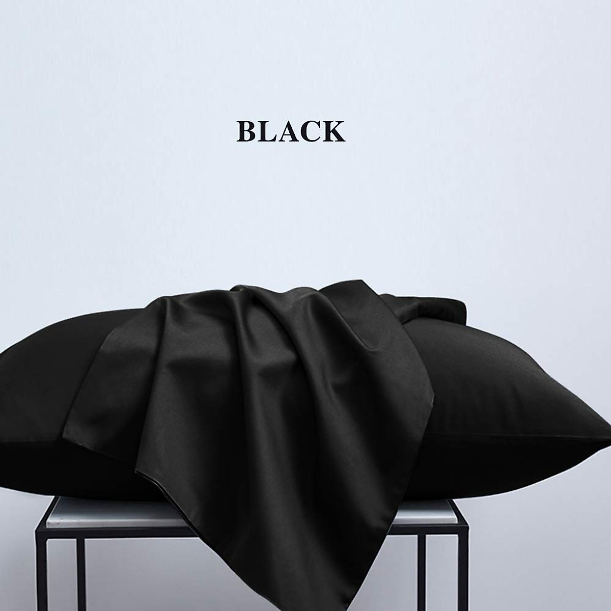 NTBAY Queen Pillowcase Set - 4 Pack Brushed Microfiber 20x30 Pillowcases - Soft, Wrinkle-Free, Fade-Resistant, Stain-Resistant, Black Pillowcases with Envelope Closure - 20x30 Inches, Black