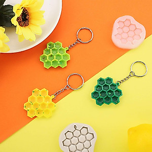 4 Pieces Silicone Honeycomb Molds for Chocolate, Honeycomb Fondant Mold for Kitchen Cake Cupcake Decorating Epoxy Resin Moulds for Christmas Candy Baking Cake Party Supplies