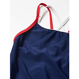 Speedo Girl's Swimsuit One Piece Solid Cross Back Multi Straps