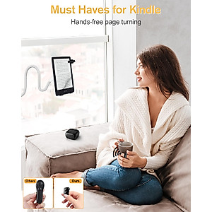 ADZERD Remote Control Page Turner for Kindle Paperwhite Oasis, Bluetooth E-Reader Controller, Scrolling Ring for TikTok, Camera Shutter -Black