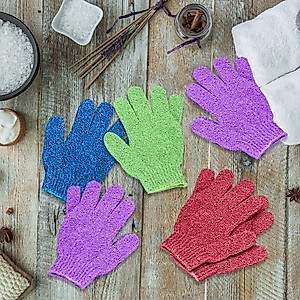 Duufin 14 Pairs Exfoliating Gloves Bath Gloves Body Wash Mitt Scrubbing Exfoliator Glove for Shower, Spa, Massage, Body Scrub, Dead Skin Cell Remover