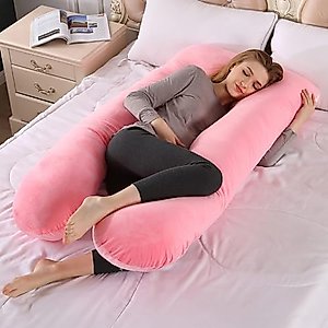 IRIE FOR ME Ultimate Comfort U Shaped Body Pillow - Pregnancy Pillows, Maternity Pillow & Pregnancy Must-Haves for Belly Support Adults & Pregnant Women (Pink)