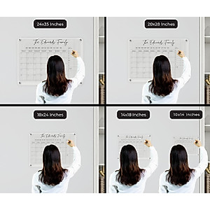 PERSONALIZED Family Name Acrylic Calendar for Wall - Customized Acrylic Wall Calendar - Dry Erase Board Monthly Family Planner - Design by Yourself - Custom Acrylic Wall Calendar