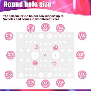 54 Holes Acrylic Brush Holder Makeup Brush Drying Rack Brush Dryer Collapsible Makeup Brush Holder Makeup Brush Dryer Stand for Acrylic Nail Brush Makeup Lover (White)