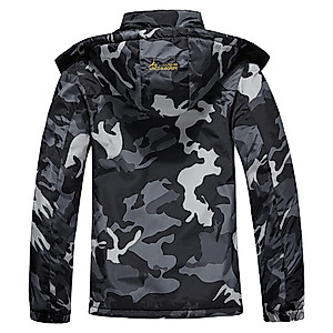 MOERDENG Men's Waterproof Ski Jacket Warm Winter Snow Coat Mountain Windbreaker Hooded Raincoat