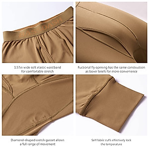 BASSDASH Men's Lightweight Thermal Base Layer Pants Warm Legging Bottom Quick Dry FS19M Dark Brown