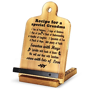 Grandma Gifts from Grandchildren Grandmother Birthday Gift Cookbook Stand Best Grandma Ever Gift for Grandmother Kitchen Presents for Grandma Recipe Book Stand C-009