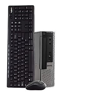 Dell OptiPlex 9020 Ultra Small Space Saving PC Desktop Computer, Intel Quad Core i5, 8GB RAM, 256GB SSD, Windows 10, New 16GB Flash Drive, Wireless Keyboard & Mouse, DVD, WiFi (Renewed)