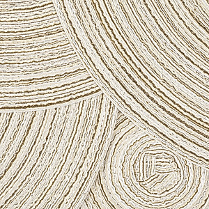 SHACOS Round Placemats Set of 6 Braided Circle Place Mat Washable 15 inch Table Mats for Kitchen Dining Table Mixed Color (Ivory, 6)