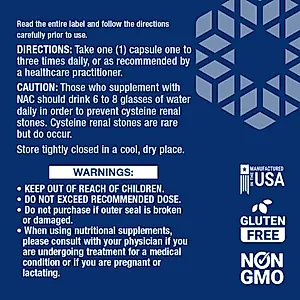 Life Extension N-Acetyl L-Cysteine 600mg - Powerful Antioxidant NAC Supplement For Liver Health and Healthy Glutathione Levels Support - Gluten Free, Non-GMO, Vegetarian - 60 Capsules