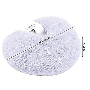 1 Ball Wool Yarn, Luxurious and Soft Mohair Yarn for Hand Knitting Crocheting, Knitting Wool for DIY Shawl Scarf Crochet Thread Supplies, 28g/1oz(Gray Color)