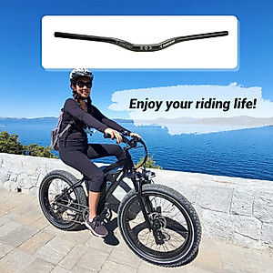 Himiway Mountain Bike Handlebars, Aluminum Alloy MTB Riser Bars Handlebar Rise 30mm Diameter 31.8mm Length 780mm Extra Long Black Bicycle Handlebar for Most MTB, Road Bike