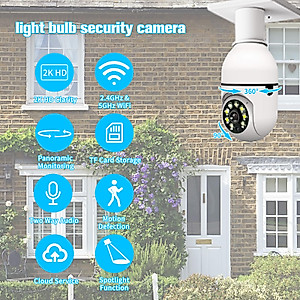 GuFamily Light Bulb Camera 2K Night Vision Security Surveillance Camera Support 2.4GHZ & 5GHz WiFi Camera Remote Control Outdoor Camera Motion Detection & Tracking Cam, Cloud & SD Card Storage