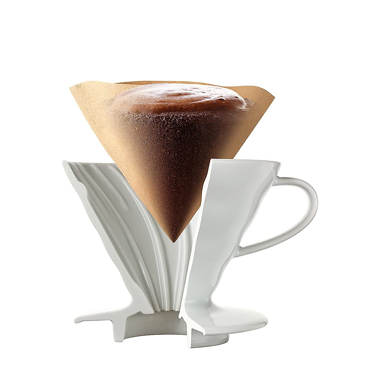 Hario V60 Paper Coffee Filters Single Use Pour Over Cone Filters Size 02, Natural, 100 count