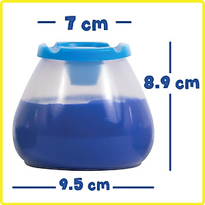 READY 2 LEARN No Spill No Tip Paint Pots - Set of 6 - Spill-Proof and Tip-Proof Paint Containers for Kids - Clear, Cone-Shaped Pots, Colored Lids and Paint Brush Rests