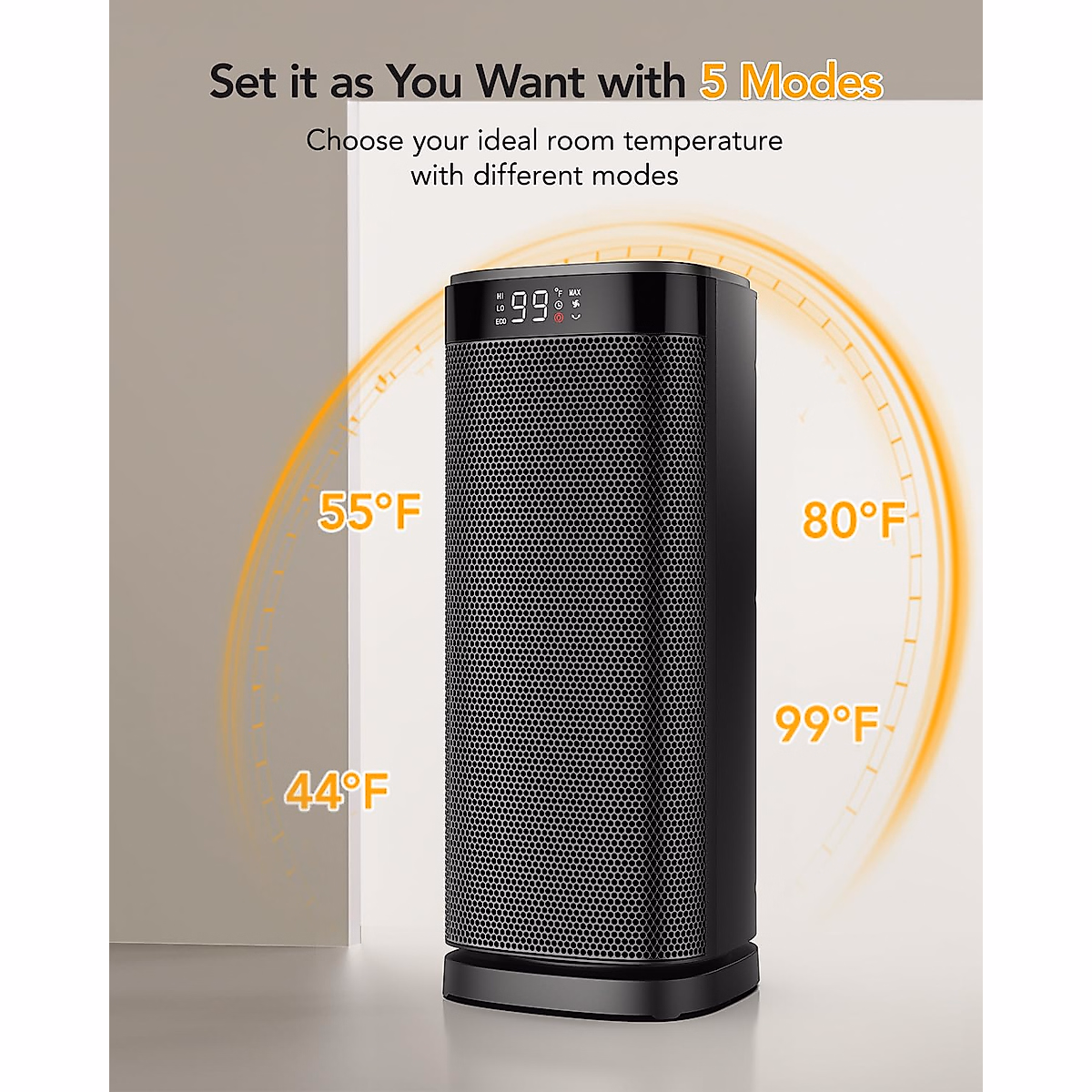 iDOO Space Heaters for Indoor Use, Portable Heater for Office, Small Bedroom & large Room, Electric Tower Heating with Remote, Ceramic Fast Heat - Calentones Eléctricos para Cuarto - christmas gifts