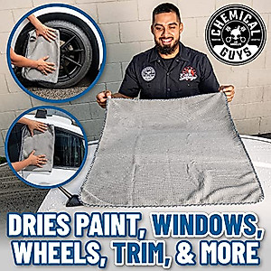 Chemical Guys MIC_781_01 Waffle Weave Gray Matter 70/30 Blend Microfiber Drying Towel with Silk Edging, 25" x 36"