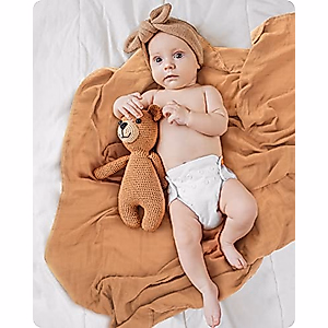 Mom Beebi Muslin Swaddle Blankets, Soft Silky Swaddle Blanket, Breathable and Skin-Friendly Baby Blankets for Boys & Girls, 4-Pack Unisex Baby Blankets, 47 x 47 inches