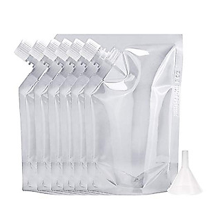 Concealable And Reusable cruise sneak flask Liquor Pouches flask kit Sneak Alcohol flask hide drinking flask kit (8OZ-6PCS+Funnel kit)