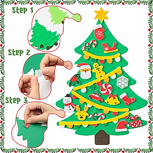 MALLMALL6 276Pcs DIY Christmas Tree Foam Craft Kits Self-Adhesive Stickers Xmas Make a Face Sticker Handmade Artwork Project Making Fun Home Activities for Kids Christmas Gift Party Favor Decoration
