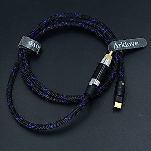 7ft USB c to coaxial Cable Male Type-c to Digital coaxial Audio Interface RCA Female Adapter Wire spdif for dac amp Sound Preamp Amplifier DSD64 dsd128 192K