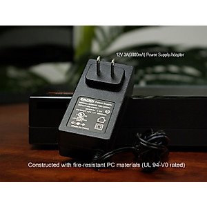 Samsung Wisenet Compatible CCTV Security Camera Power Adapter for DVR, NVR, AHD | 12V 3A 100-240V AC DC Power Supply Compatible with Lorex, Night Owl