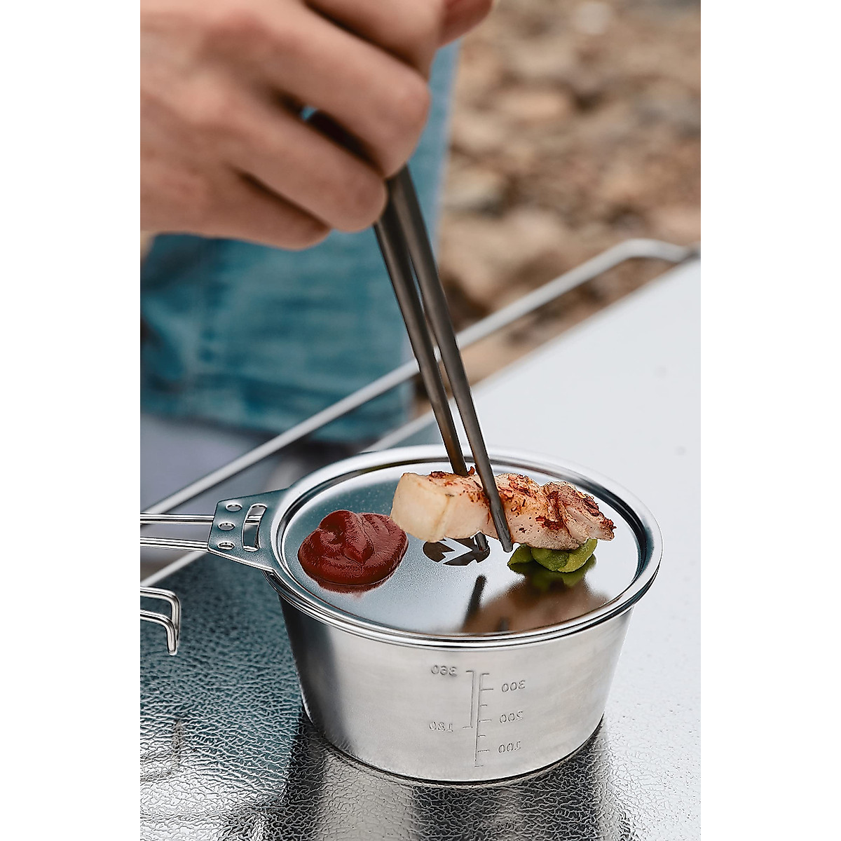 CAMPINGMOON 304 Stainless Steel Plate Lid for Sierra Cup φ12cm S-SG (2pcs set)