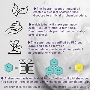 WONDERBAR101 Dry Hair and Itching Scalp Dandruff Shampoo Bar – plant-based, pH balanced, Eco-friendly, Plastic Free Packaging (Lavender)