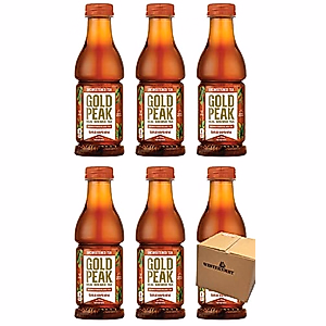 Gold Peak Unsweetened Black Tea Bottles, 18.5 fl oz, 6 Pack