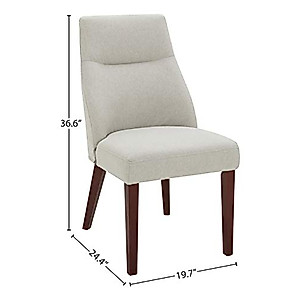 Amazon Brand – Rivet Phinney Contemporary Upholstered Dining Chair, 19.7"W, Wood,Silver