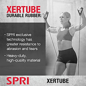 SPRI Xertube Resistance Bands with Handles – All Exercise Cords Sold Separately with Home Gym Workout Fitness Door Anchor Attachment Option