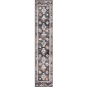 Unique Loom Eco Southwestern Collection Area Rug - Springdale (Runner 2' 7" x 12' 0", Charcoal Gray/Ivory)