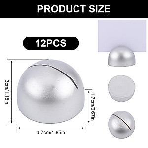 12pcs Round Table Number Stands, Modern Place Card Holders Table Number Clips Table Number Holders for Wedding Reception Anniversary Birthday Party Banquet (Silver)
