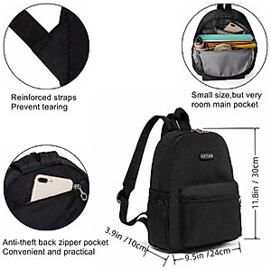 AOTIAN Lightweight Durable Travel Hiking Women and Girls Small Backpack Daypack 7 Liters Black