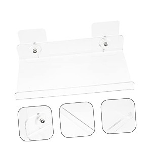 HOMSFOU Organizer Mount Bookshelf Wall Mounted Transparent for Store Record Show Clear Showing Practical Home Invisible Rack Office Shelf Kitchen Lp Book Album Acrylic Magazine Floating