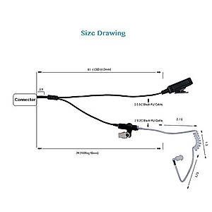 Caroo XPR 7550 Earpiece, 2 Wire Surveillance Kit Headset with One Pair Medium Earmolds for APX4000 6000 7000 8000 XPR6350 6550 6580 7350 7350e 7380 7550e 7580 7580e Two Way Radio Walkie Talkie