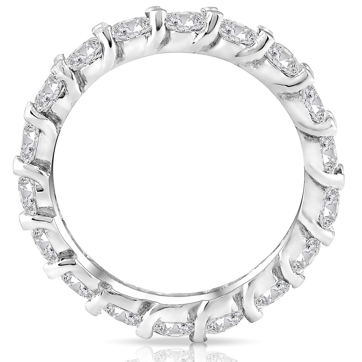 2 Ct Lab Created Moissanite Eternity Ring Womens Wedding Band 14k White Gold - Size 6