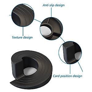 Door Stoppers - Rubber Security Wedge for Bottom of Door on Concrete, Tile, Carpet, Linoleum & Wooden Floor - Spiral Heavy Duty Door Stop - 2 Pack - Black