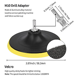 BAYTORY 8 Pcs Wool Polishing Buffing Pad Set, 4 inch Synthetic Polisher Wheel with M10 Thread Backing Plate and Drill Adapter for Car Polishing, Buffing and Cutting