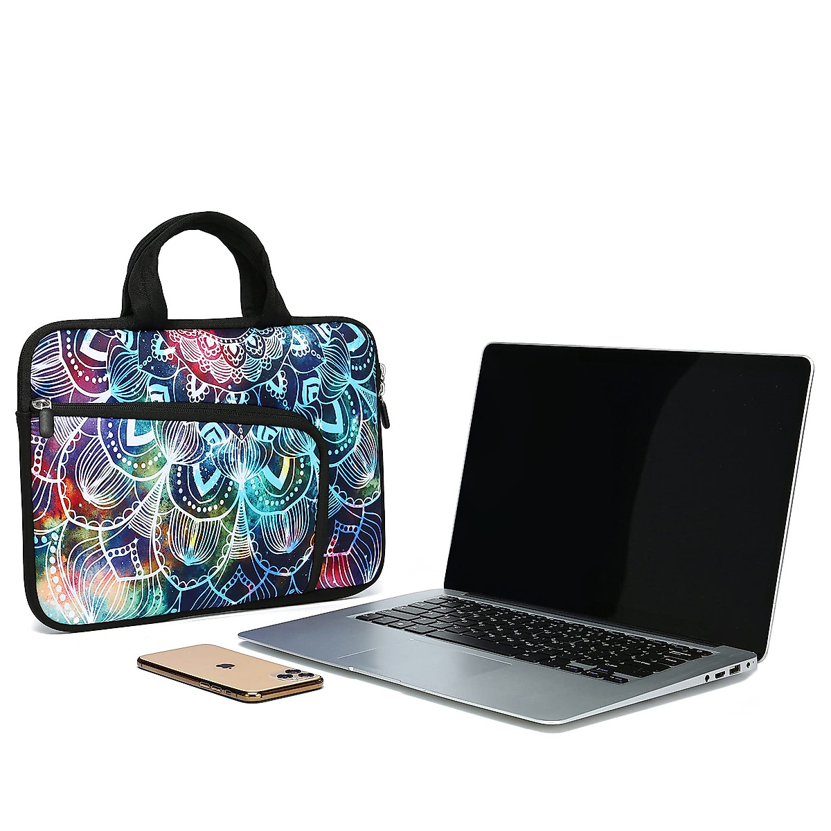 14 15 15.4 15.6 Inch Laptop Handle Bag Computer Protective Case Sleeve Neoprene Cover Compatible with MacBook Pro 15" 15.6" Dell Lenovo HP Asus Acer Sony Toshiba Chromebook Notebook (Mandala Arts)