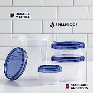 Plastic Food Deli Containers With Twist Top Lids - (32 Oz) - [3 Pack] - Soup & Food Storage Containers Takeout To Go - Airtight Plastic Containers - Microwave, Freezer & Dishwasher Safe BPA-Free