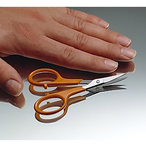 Fiskars Embroidery Curved, Length: 10 cm, For Right- and Left-handed Users, Stainless Steel Blade/Plastic Handles, Orange, Classic, 1005144