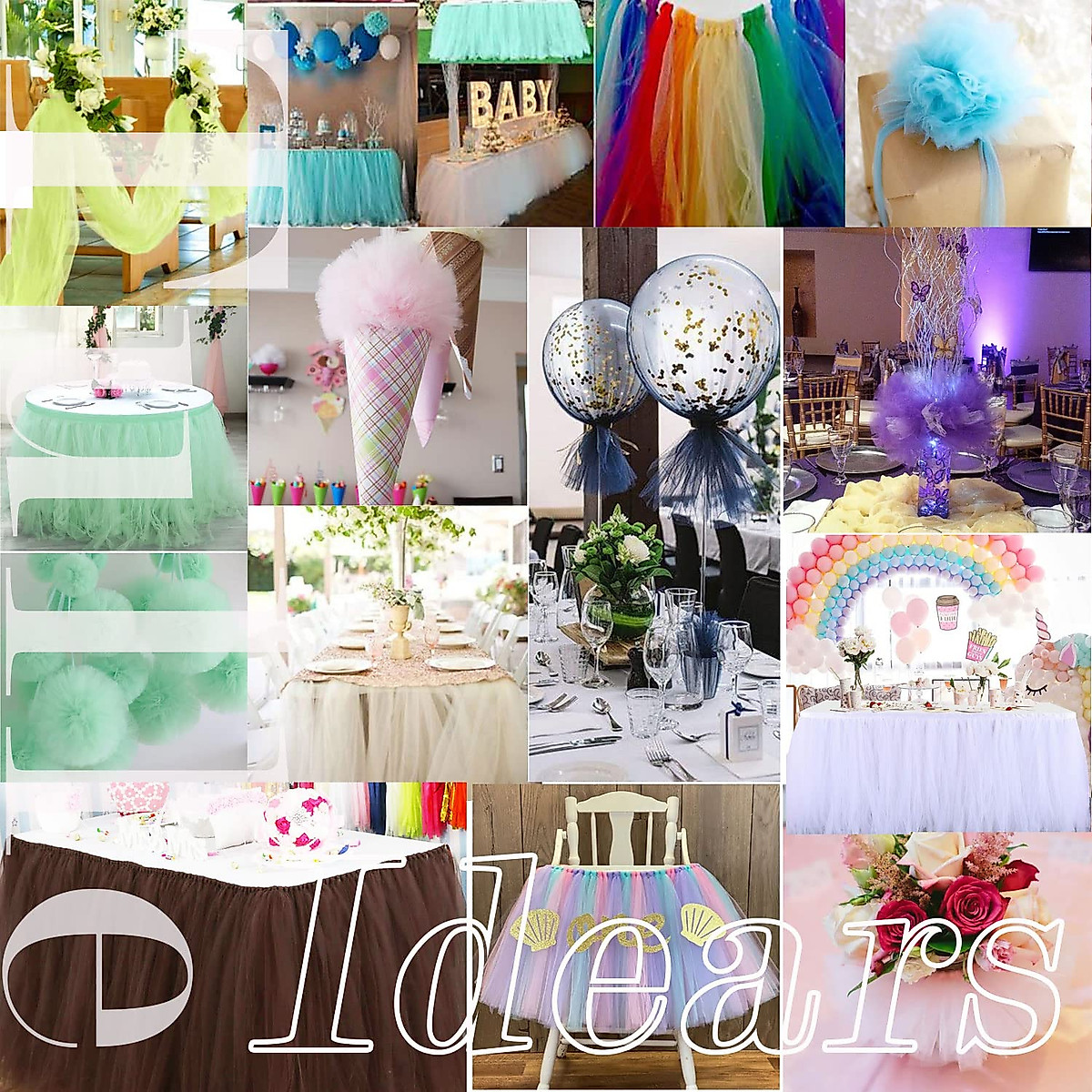 White Tulle Fabric Rolls 6 Inch by 100 Yards (300 feet) Fabric Spool Tulle Ribbon for DIY White Tutu Bow Baby Shower Birthday Party Wedding Decorations Christmas Craft Supplies