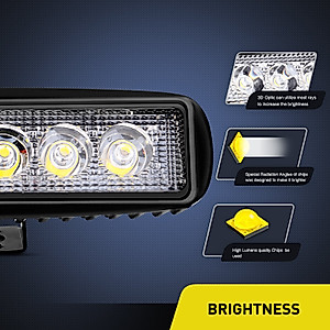 Nilight Led Light Bar 2PCS 18w Spot Driving Fog Light Led Pods Off Road Lights Boat Lights driving lights Led Work Light SUV Lamp,2 years Warranty