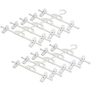 YARNOW Pants Hangers, 10PCS Adjustable Clothes Hangers, Adjustable Clips Pants Hanger, Slack, Trouser, Jeans, Towels for Newborn, Adults Clothes,Cream White