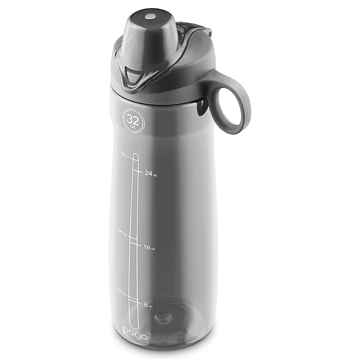 Pogo BPA-Free Tritan Plastic Water Bottle with Chug Lid, 32 Oz, Grey