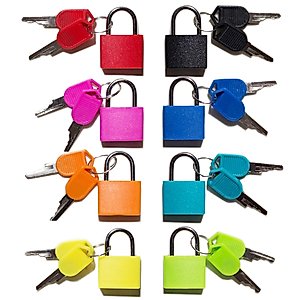 Padlock (8 Pack) Small Padlock with Key for Luggage Lock, Backpack, Gym Locker Lock, Suitcase Lock, Classroom Matching Game and More