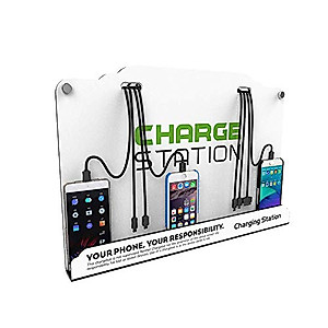 VIPATEY Wall Mounted Cell Phone Charging Station High Speed Cables with 8 Ports Applicable Airport Hospitals Banks Hotel Shopping Malls and Public Places